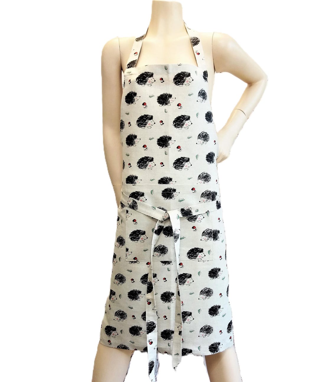 Handmade Linen Hedgehog Apron: Adult & Child Chef Set - Etsy