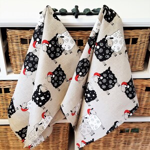 Handmade Christmas Sheep Tea Towels Kitchen Towels Dish - Etsy UK