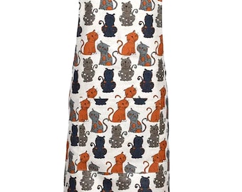 Linen Apron, Cats Design, Gift for Cats Lovers, Christmas Gift, - Etsy