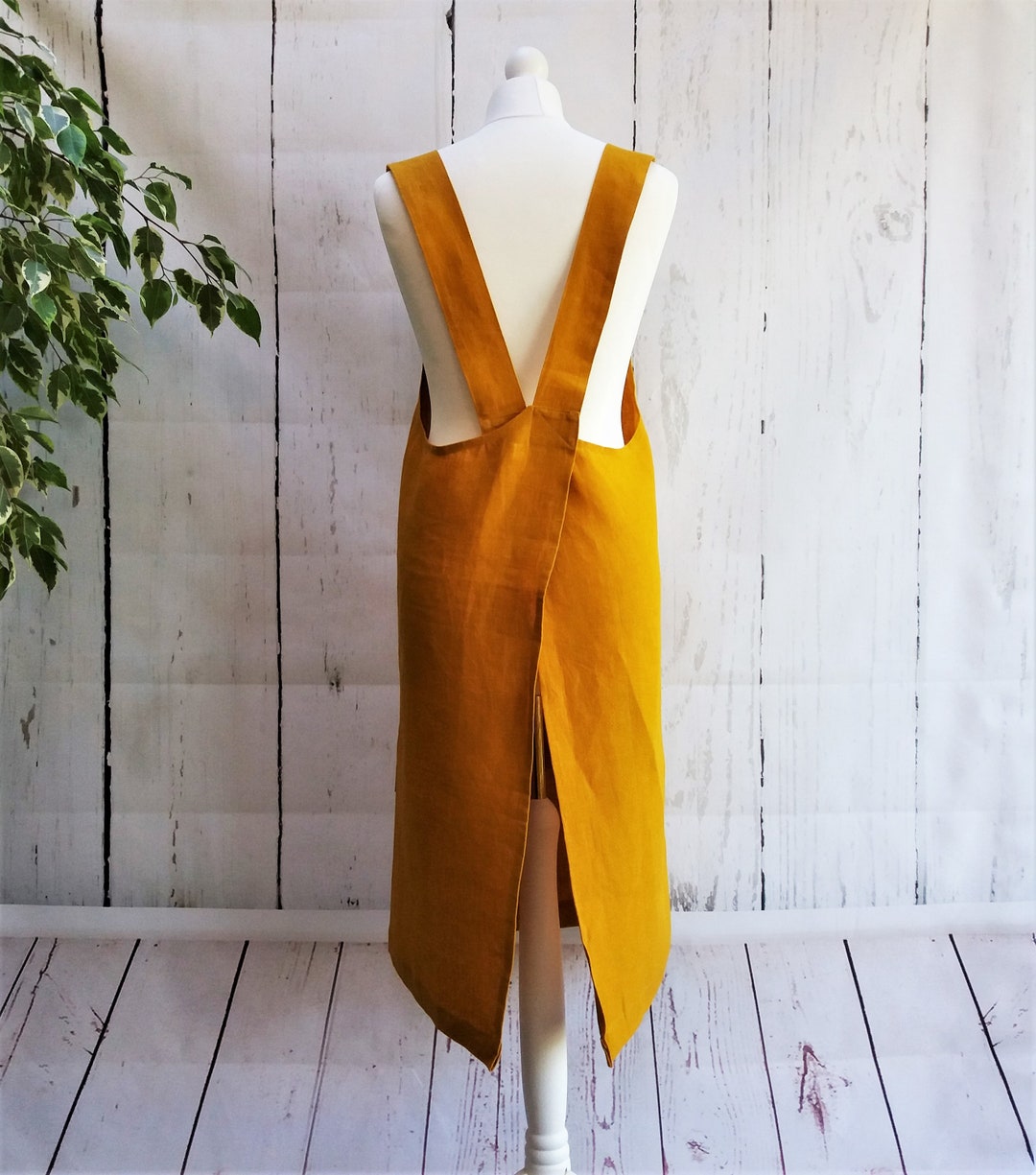 Linen Cross Back Apron: Japanese Style Artist Smock (S-XXL) - Etsy