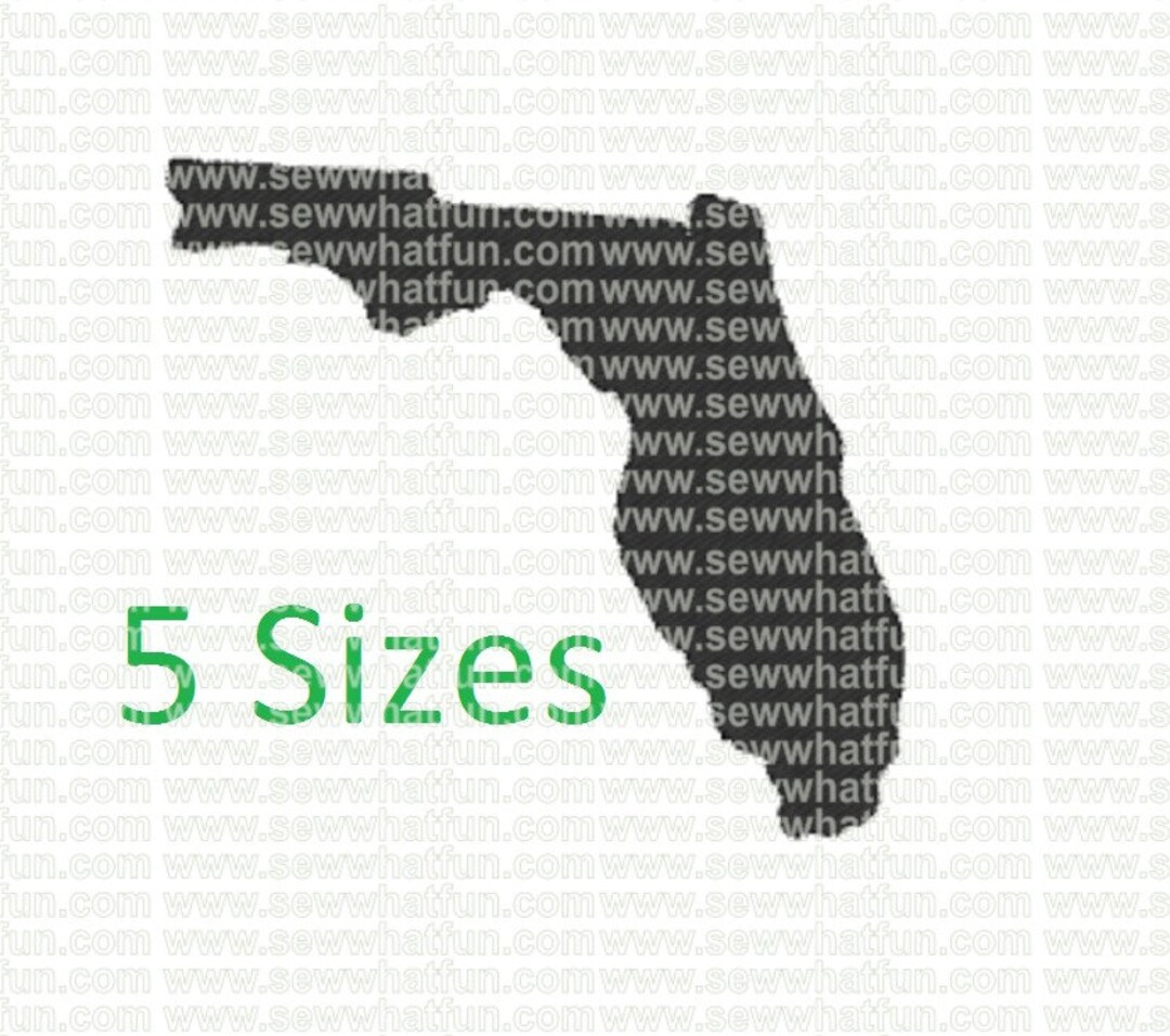 Florida Filled Embroidery Design Florida Filled Embroidery - Etsy