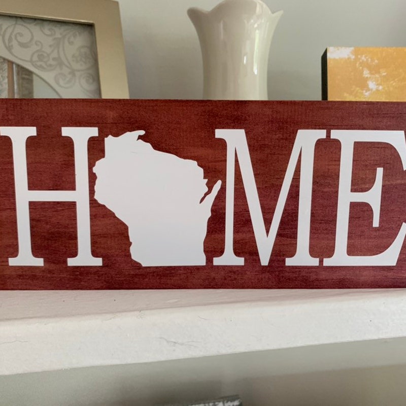 Wisconsin Home Sign - Etsy
