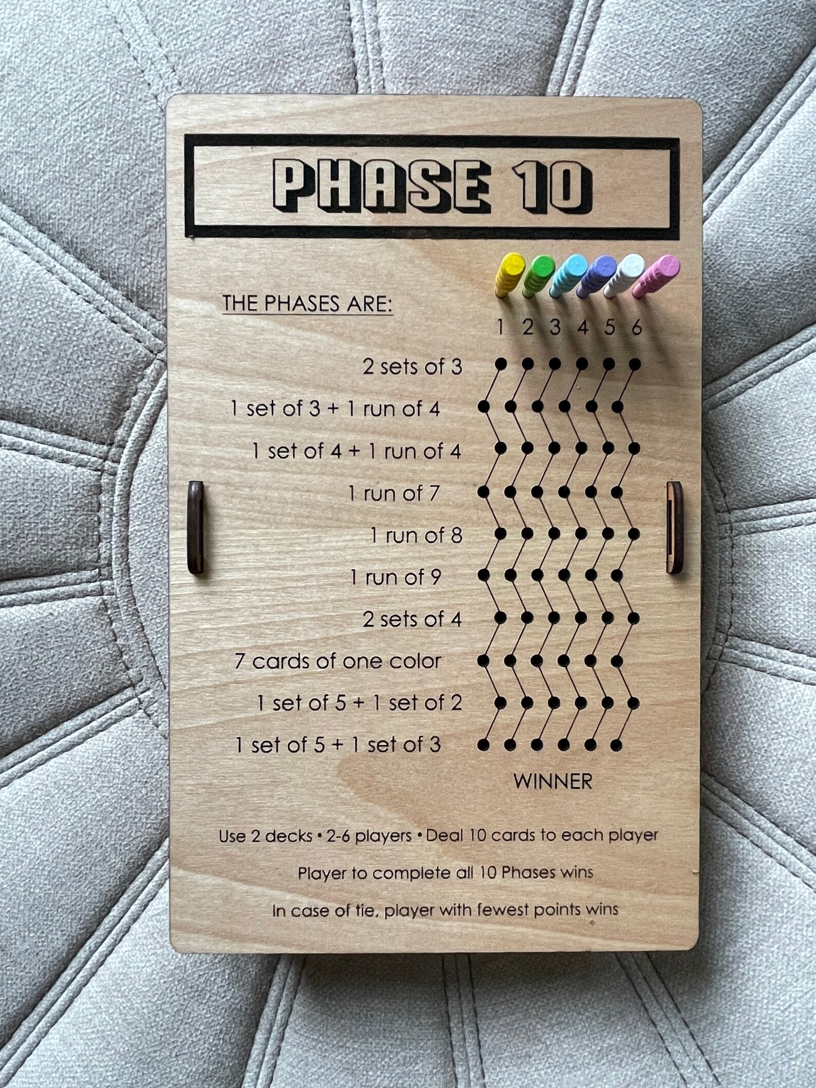 Phase 10 Game Board Wood 5th Anniversary Custom Game Board - Etsy