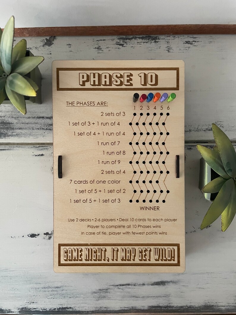 Phase 10 Game Board Wood 5th Anniversary Custom Game Board - Etsy