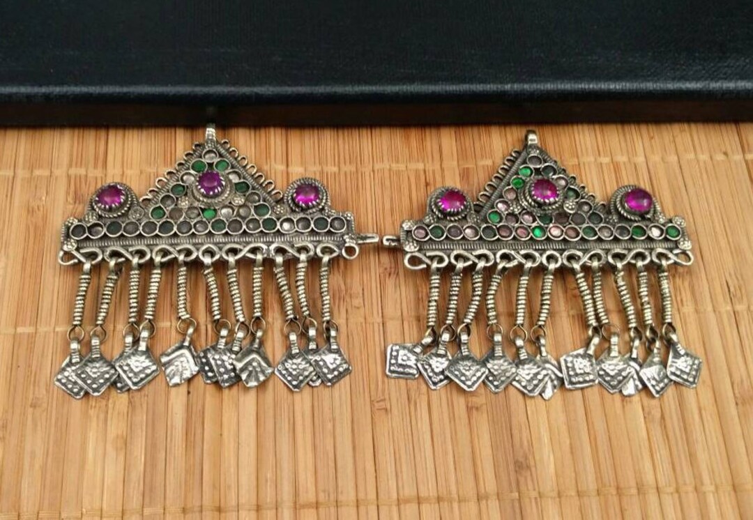 Pair of Hair Barrettes Afghan Kuchi Tribal Hair Clips Vintage Hair ...