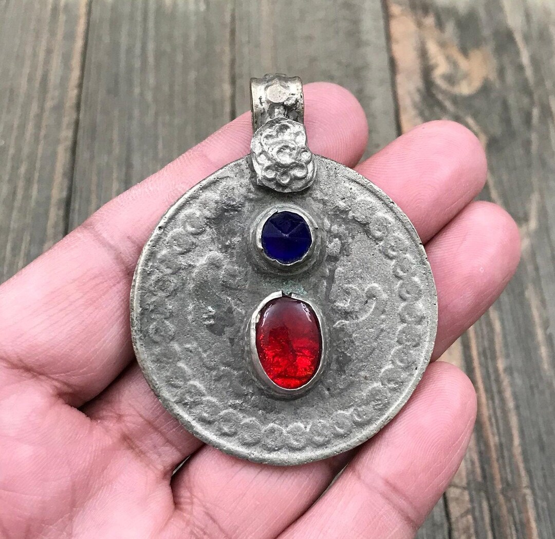One of A Kind Vintage Huge Coin Type/token Pendant DIY Belly Dance ...