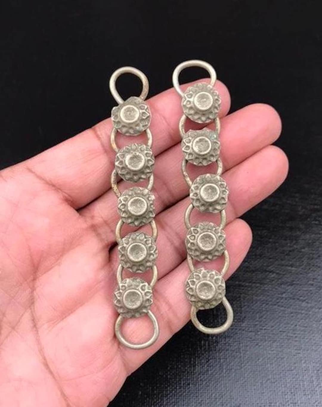 1 Long Connector Link Charm Belly Dance Costume Dress Tribal Kuchi ...