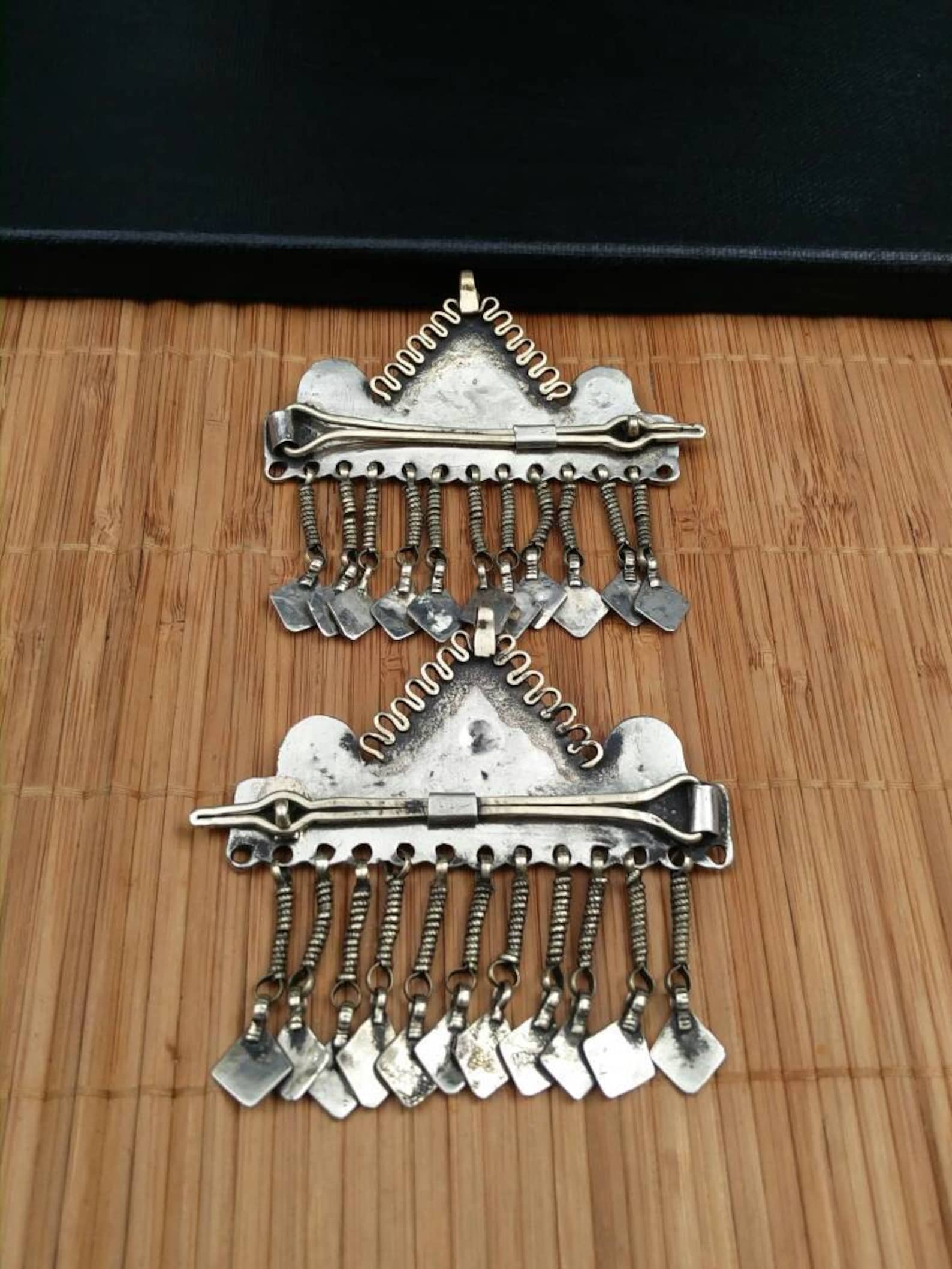 Pair of Hair Barrettes Afghan Kuchi Tribal Hair Clips Vintage Hair ...