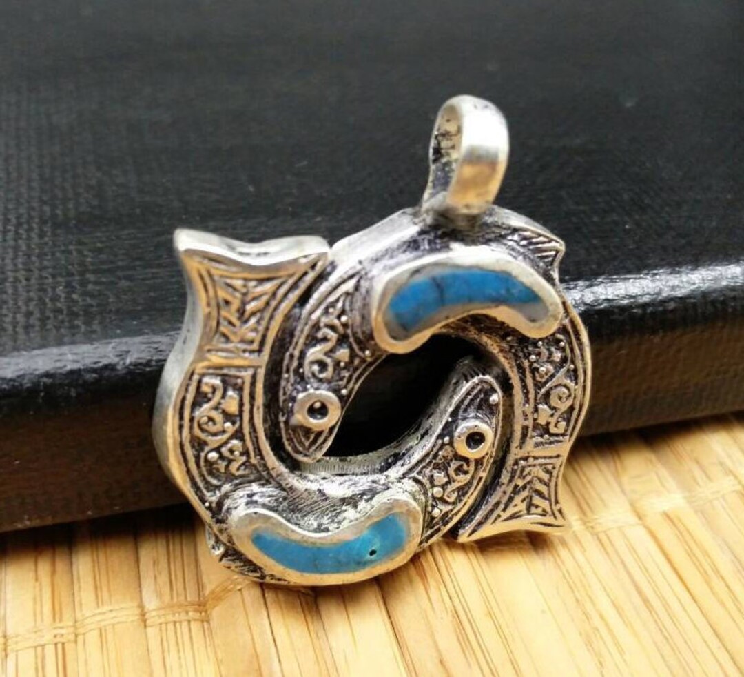 Afghan Tribal Kuchi Fish Pendant Handmade Pisces Horoscope Zodiac Sign ...