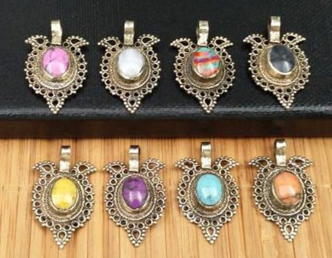 8 Vintage Antique Charms DIY Belly Dance Costume Dress Tribal Kuchi ...
