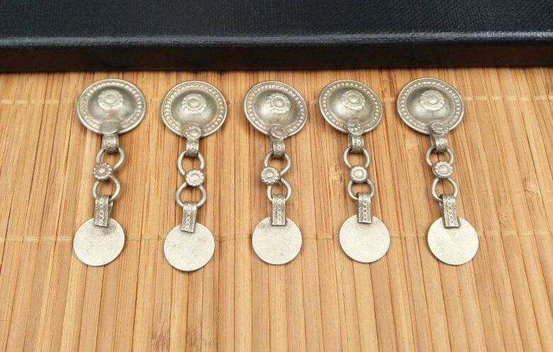 5 Vintage Turkoman Buttons DIY Findings Belly Dancing Costume Supply ...