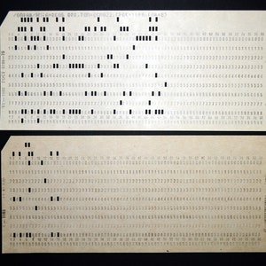 Set of 2pcs Vintage Mainframe Perforated Computer Punch Cards / Artist ...
