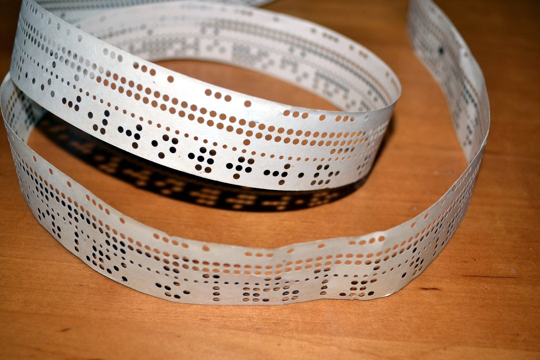 Vintage Mainframe Perforated Computer Punched Paper Tape With Old ...