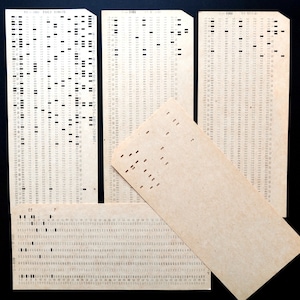 Set of 2pcs Vintage Mainframe Perforated Computer Punch Cards / Artist ...