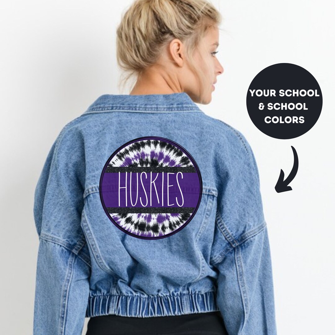High School Football Jean Jacket, School Spirit Jean Jacket, Football ...