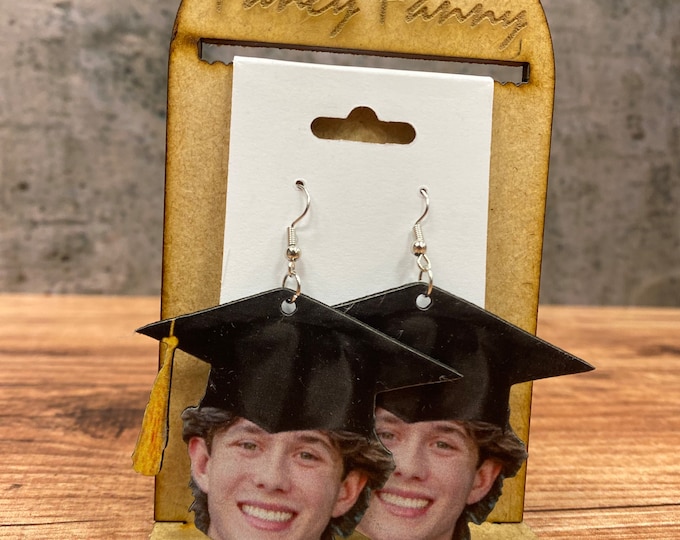 Graduation Cap Laser Cut Acrylic Earrings, Glitter Earrings, Graduation ...