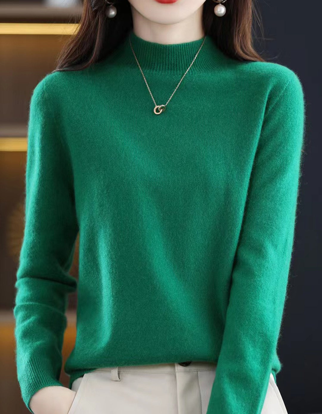 Wool Sweater Women Wool Crew Neck Sweater Basic Wool - Etsy