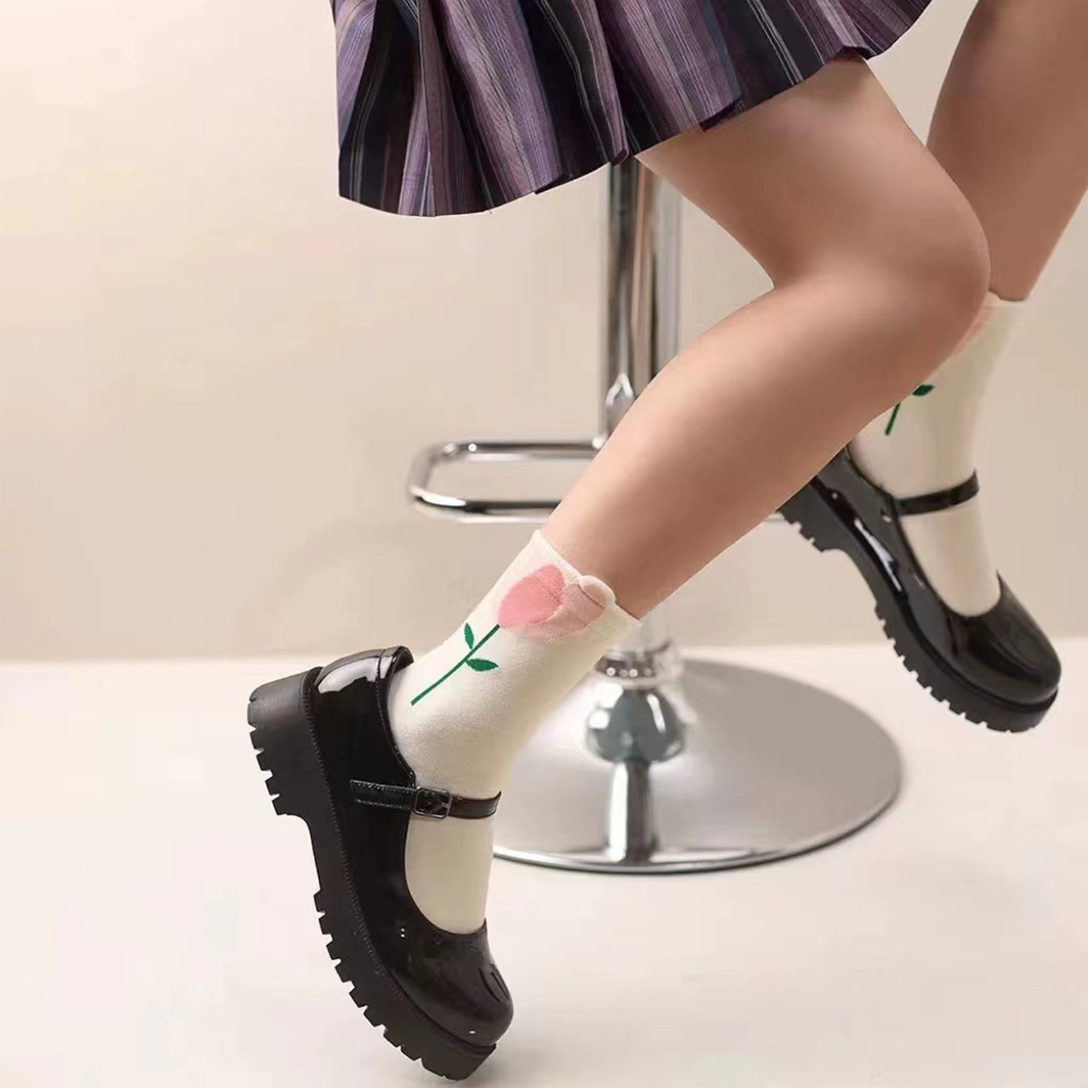 Vintage Floral Leaf Pattern Socks Flowers Socks Women Cotton - Etsy