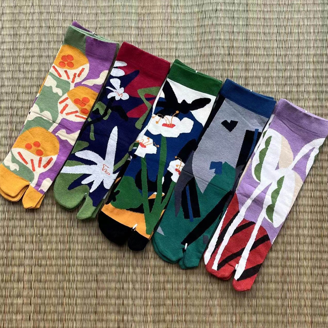Japanese Style Women's Men's Split-toe Tabi Summer Cotton Socks - Etsy