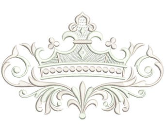 Crown embroidery design | Etsy