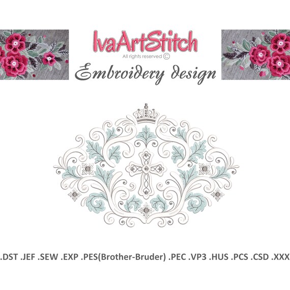 Machine Embroidery Design XXL Size Great Nice Satin Cross - Etsy