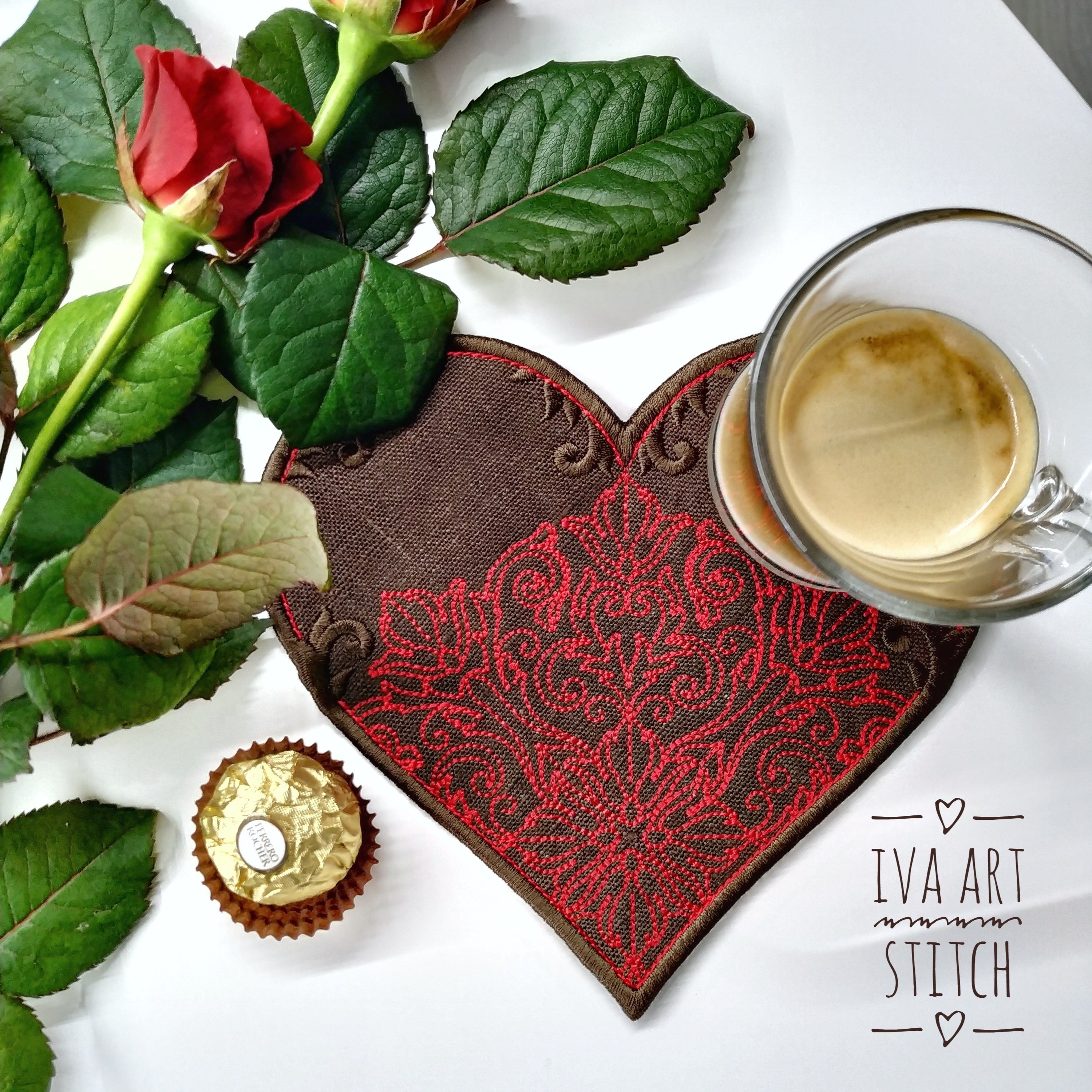 Set Machine Embroidery Designs Coaster Mug Rug In-the-hoop Cup - Etsy