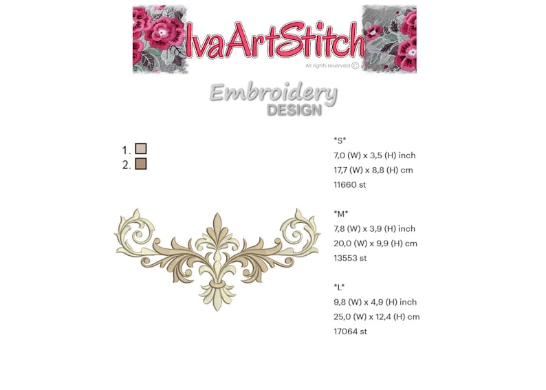 Machine Embroidery Design Flourish Scrolls Large Pattern File INSTANT ...