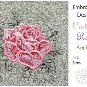 Applique Embroidery Design Rose Flower File Instant Download - Etsy