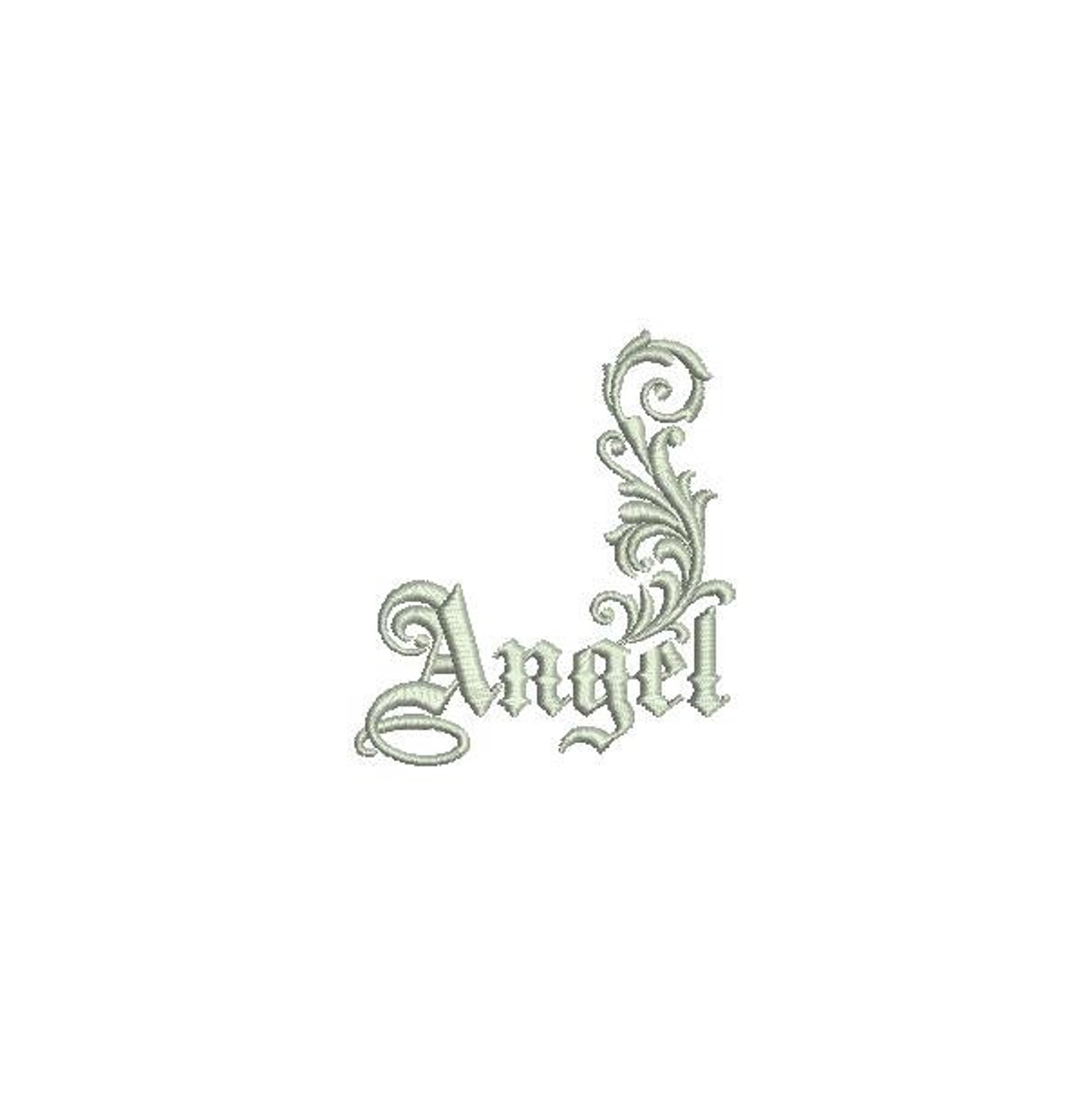 3 Sizes Machine Embroidery Design Angel Scrolls Lettering - Etsy