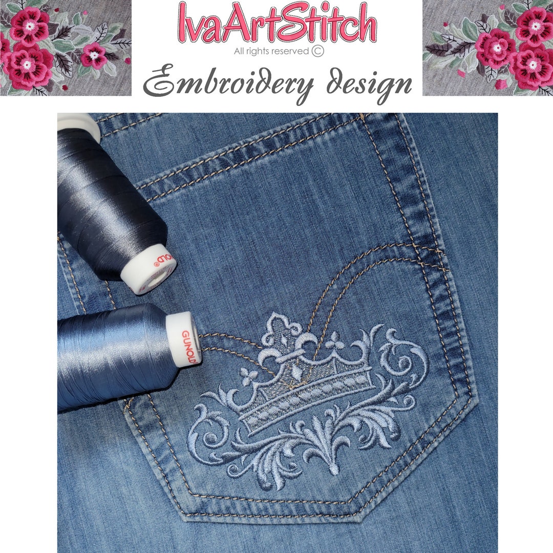 Machine Embroidery Design Small Crown Beautiful Royal Satin Victorian ...