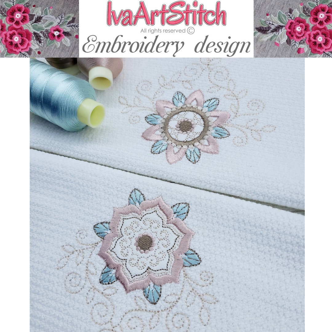 Applique Machine Embroidery Design Stylized Flower Floral Pattern ...