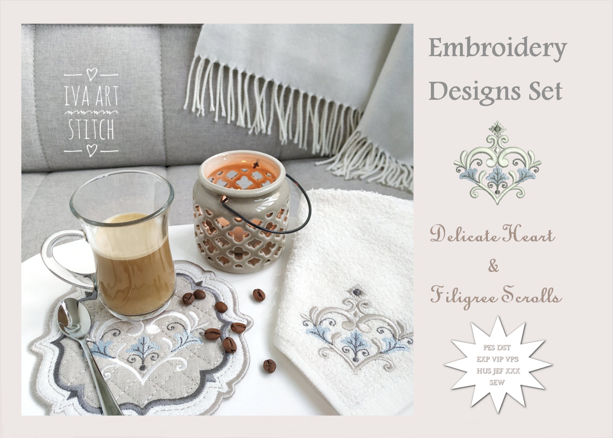 Set Machine Embroidery Designs Coaster 6x8 In-the-hoop Heart - Etsy