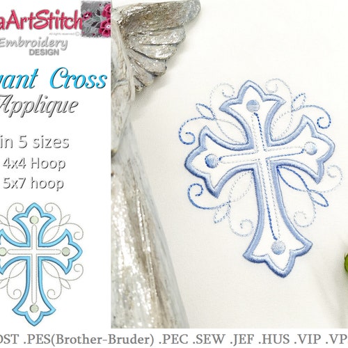 Cross Embroidery Design. Two Sizes - Etsy