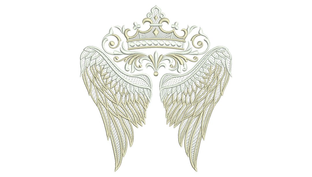 3 Sizes, Machine Embroidery Design, Beautiful Royal Crown&wings, File ...