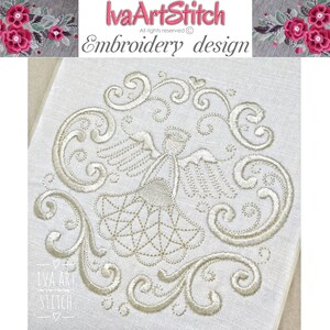 Machine Embroidery Design Christening Royal Angel Baroque Scrolls 4 ...