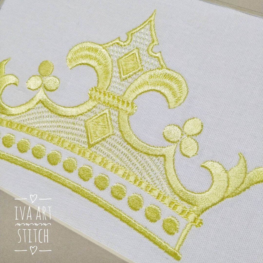 5 Sizes, Machine Embroidery Design, Royal Crown, File Instant Download ...