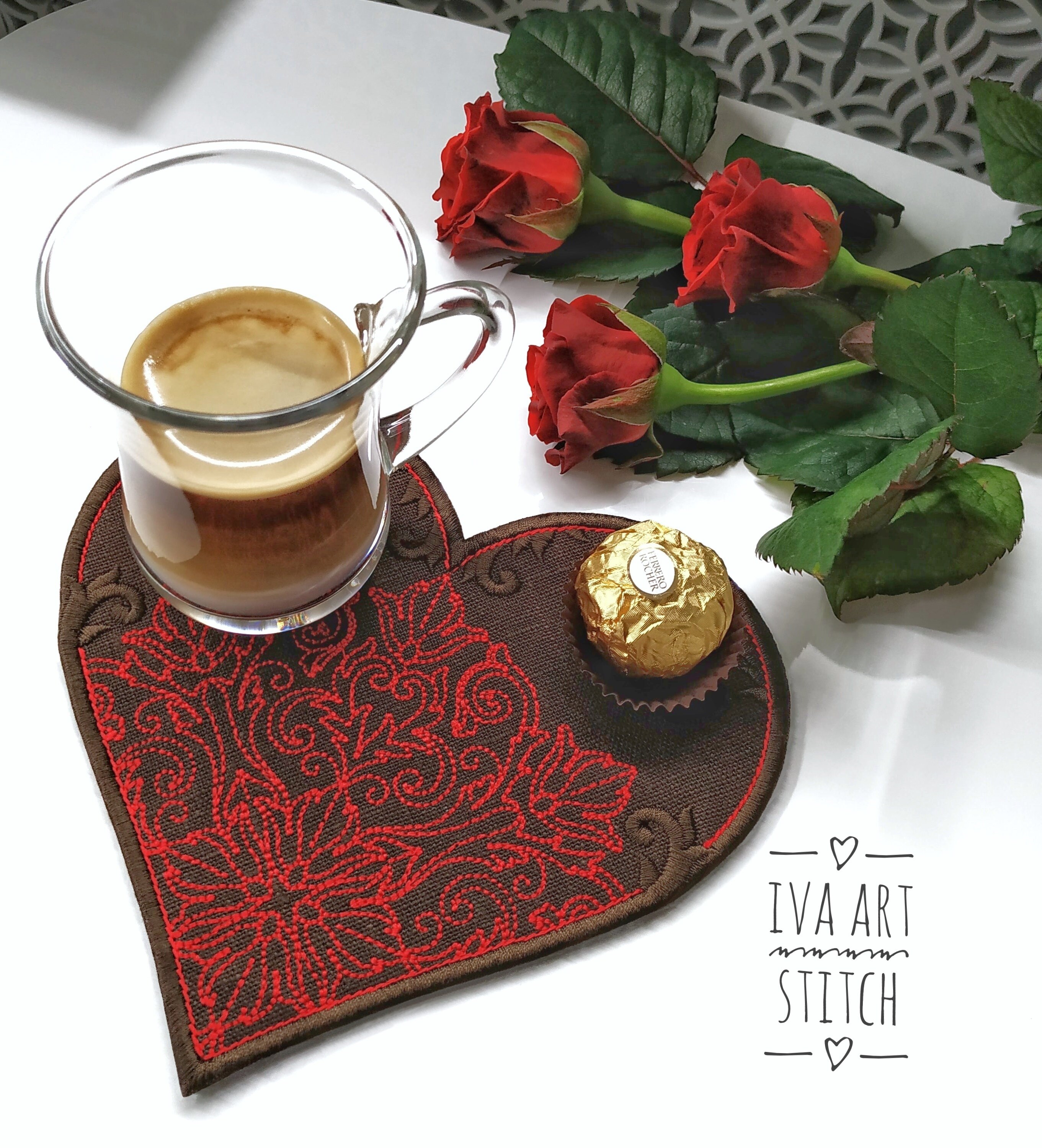 Set Machine Embroidery Designs Coaster Mug Rug In-the-hoop Cup - Etsy