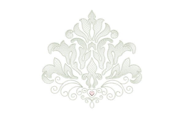 4 sizes Machine Embroidery Design Stylized Damask File | Etsy