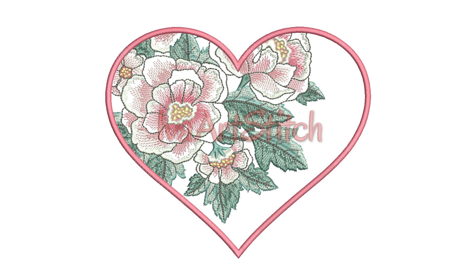 In-the-hoop Embroidery Design Mug Rug Coaster Floral Heart - Etsy