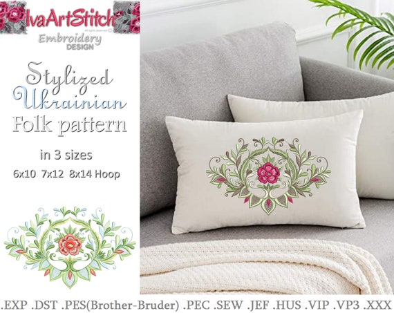 Machine Embroidery Design Stylized Ukrainian Folk Art - Etsy