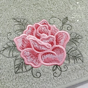 Applique Embroidery Design Rose Flower File Instant Download - Etsy