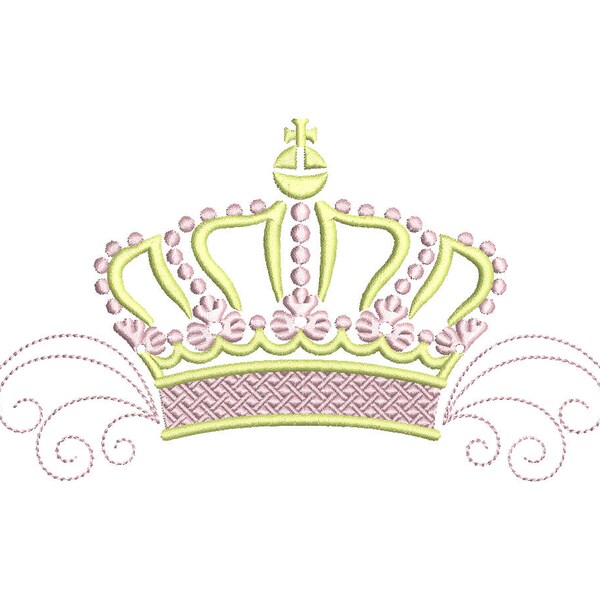 Crown Embroidery Design - Etsy