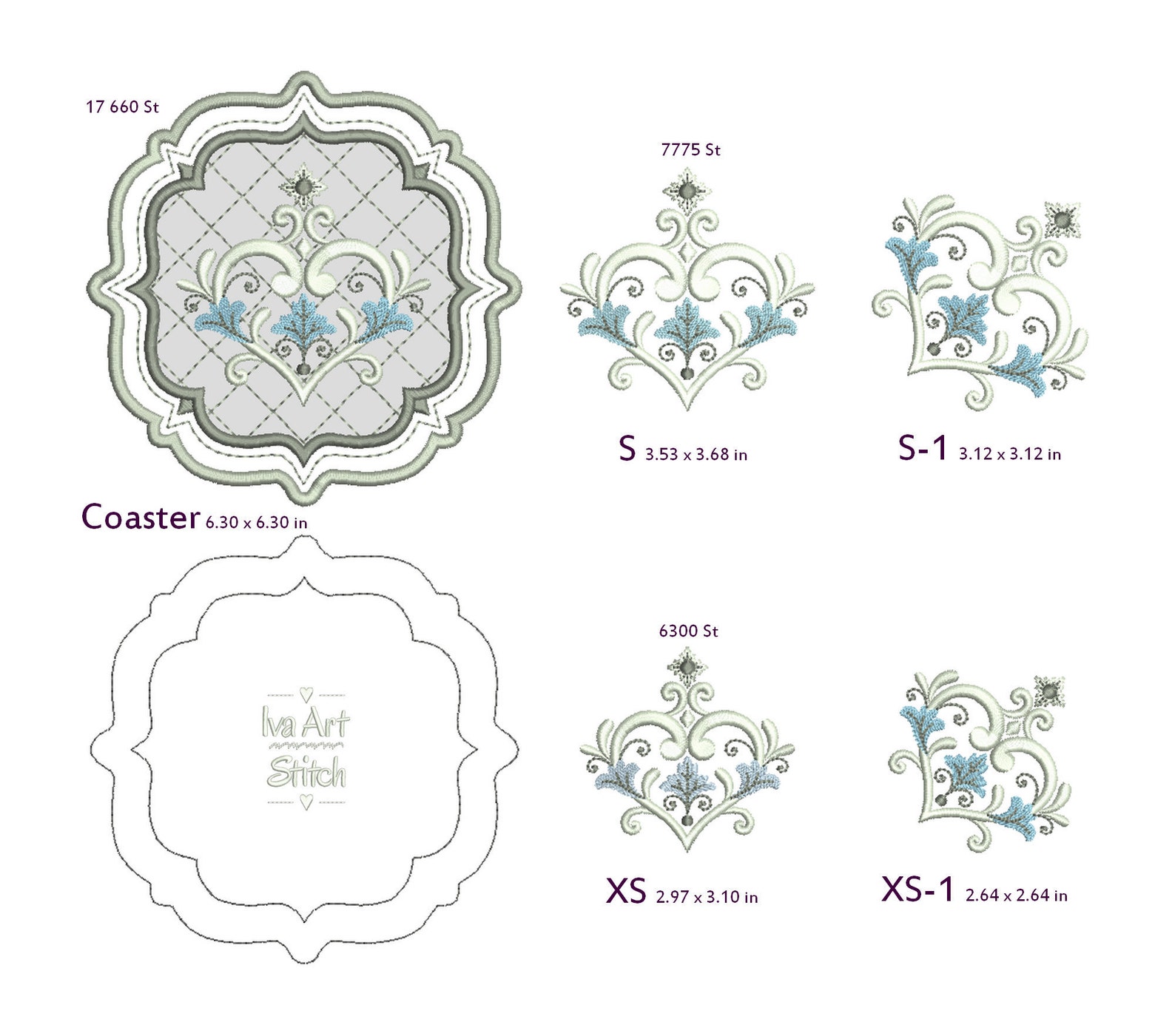 Set Machine Embroidery Designs Coaster 6x8 In-the-hoop Heart - Etsy
