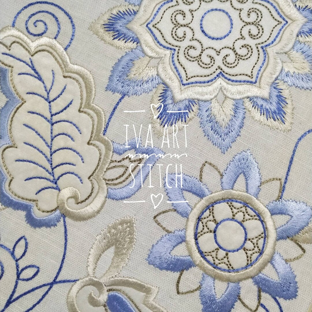 3 Sizes, Applique Embroidery Design, Stylized Flower, File Instant ...