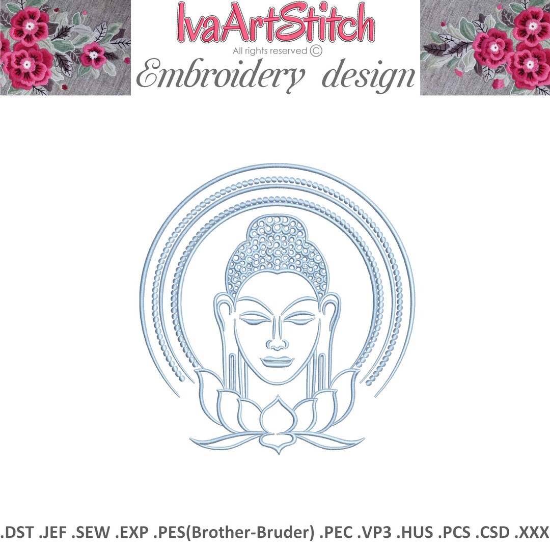 Machine Embroidery Design Duddha Halo 8 Sizes File Instant Download - Etsy