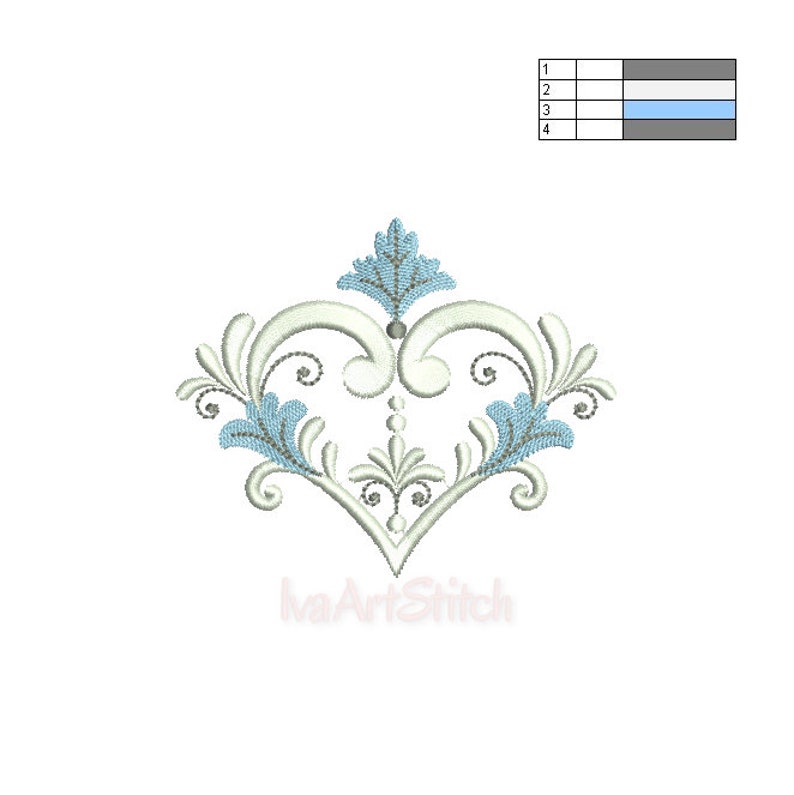 Machine Embroidery Design Satin Heart Motif Filigree Scrolls - Etsy