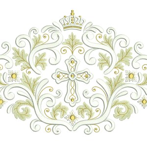 3 Sizes, Machine Embroidery Design, Great Nice Satin Cross&motifs ...