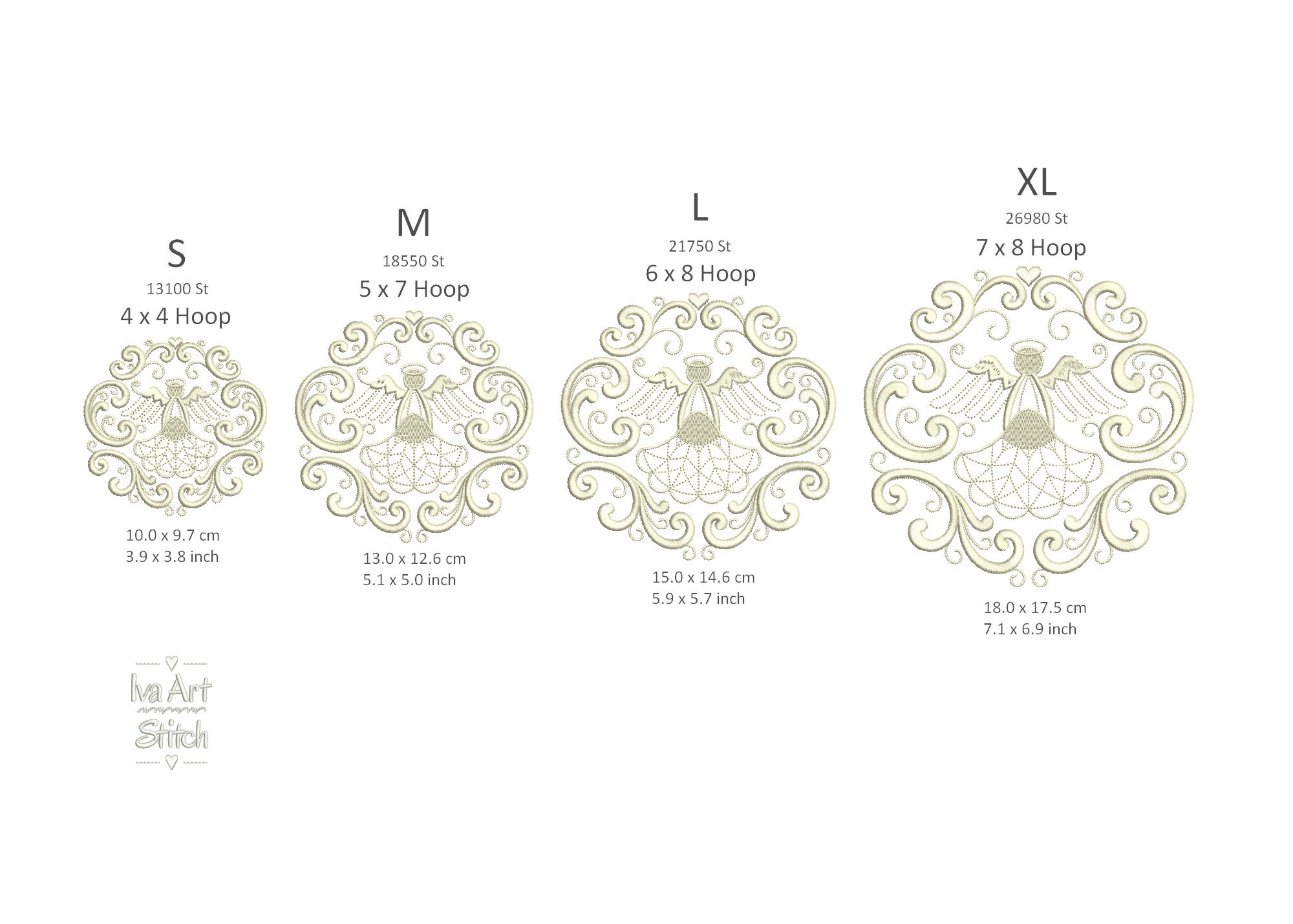 Machine Embroidery Design Christening Royal Angel Baroque - Etsy