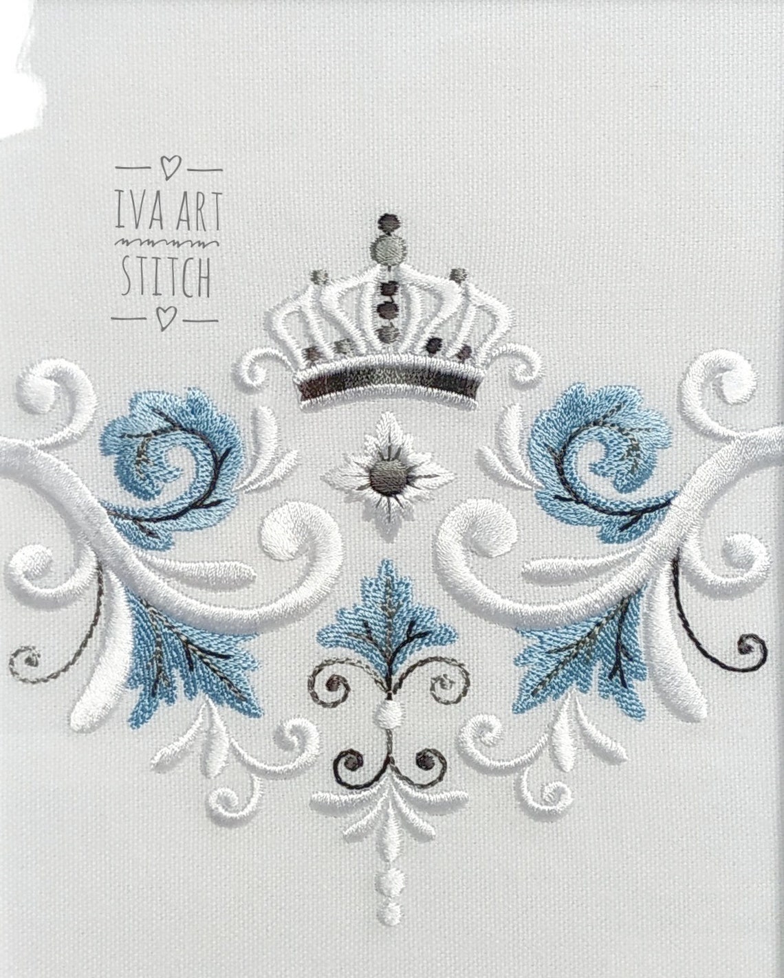 Machine Embroidery Design Crown Filigree Scrolls Home Wall | Etsy