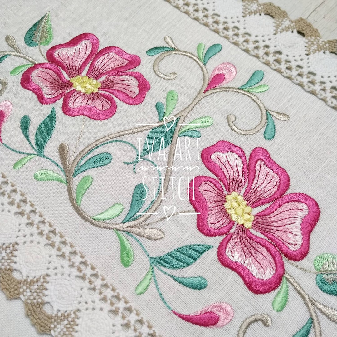 3 Sizes, Embroidery Design, Stylized Ukrainian Folk Art Embroidery ...